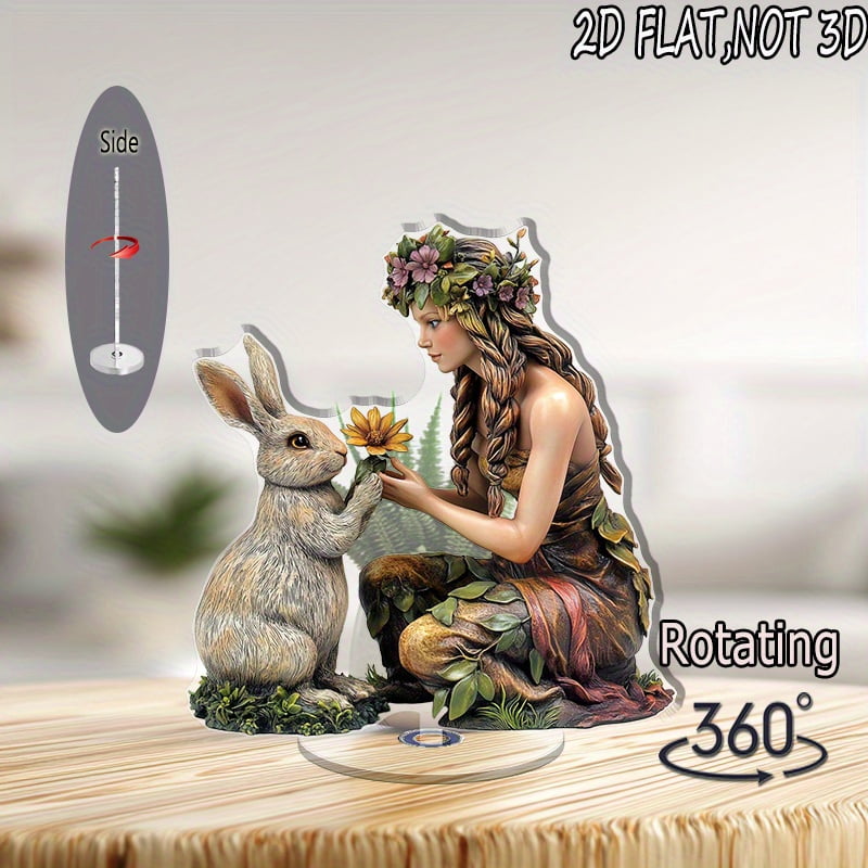 1pc 2d flat Rotating acrylic display featuring an ancient druid and ...