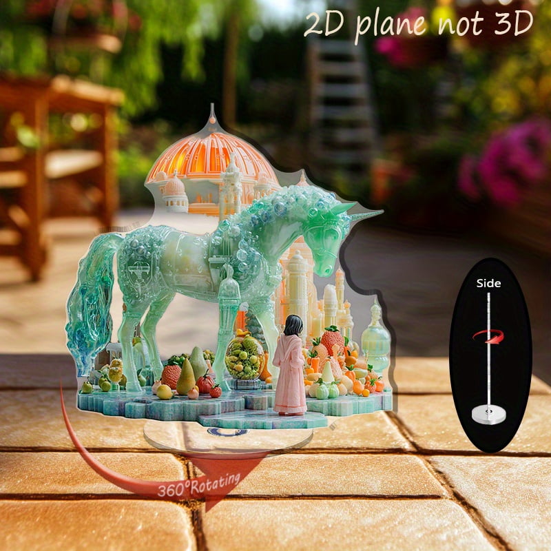 1pc 2d flat Rotating acrylic display featuring a centaur with armor and ...