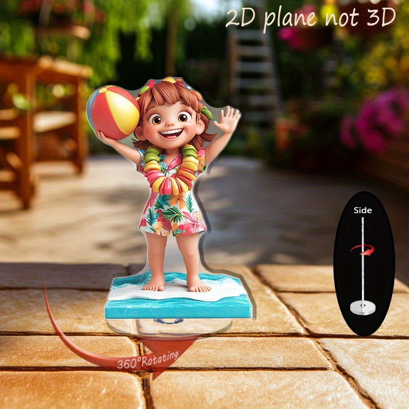 1pc 2d flat Rotating acrylic display featuring a cheerful figure in ...