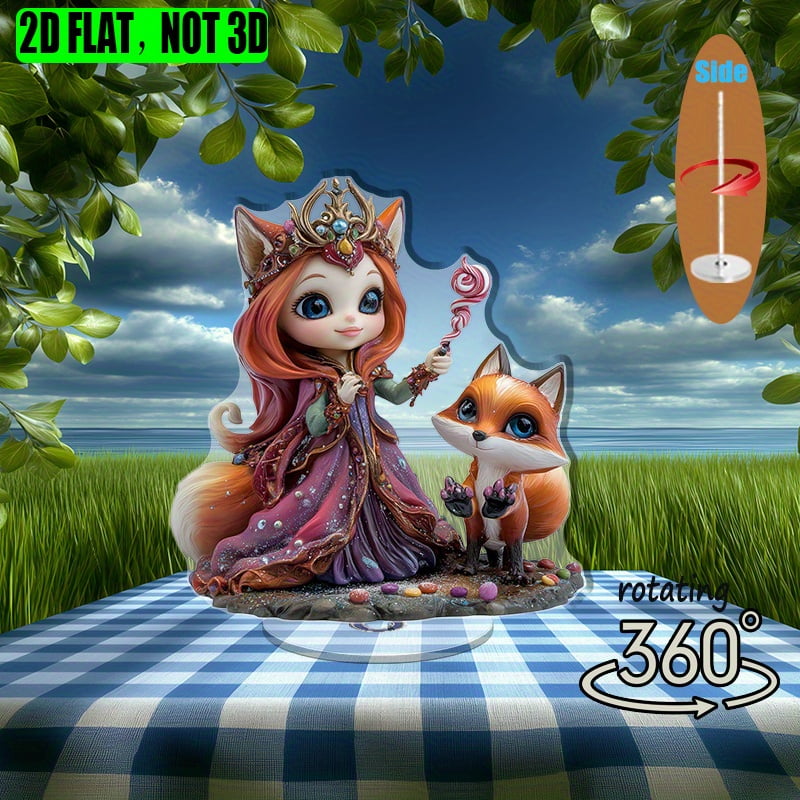 1pc 2d flat Rotating acrylic display featuring a cookie sorceress with ...