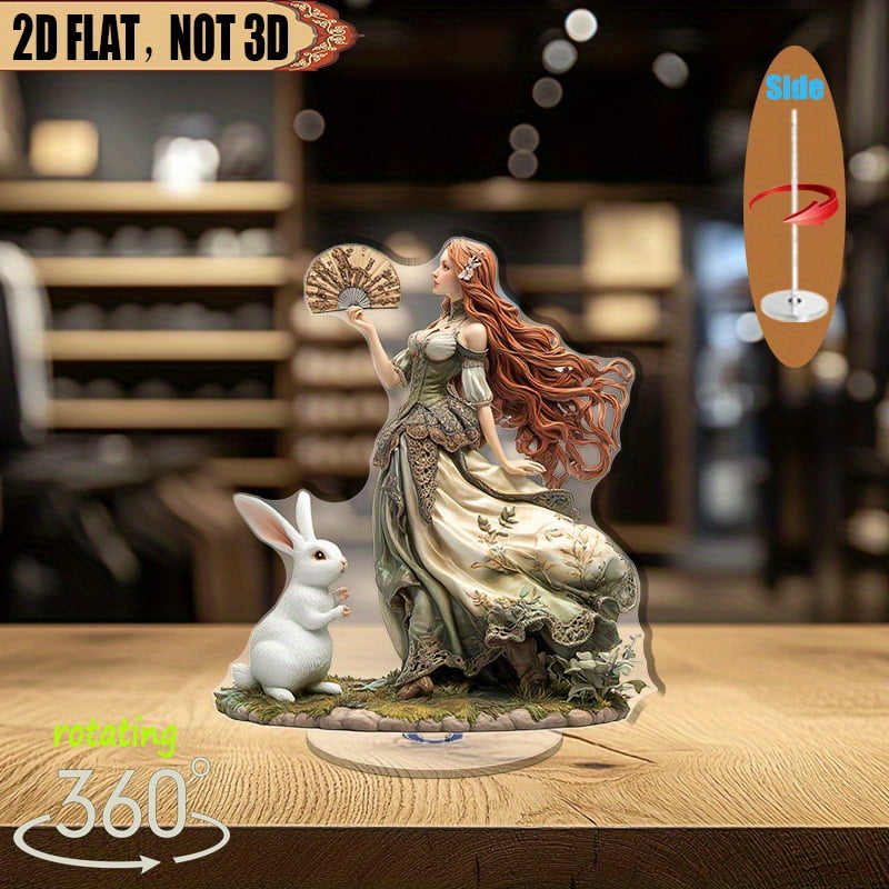 1pc 2d flat Rotating acrylic display featuring an enchanting figure ...