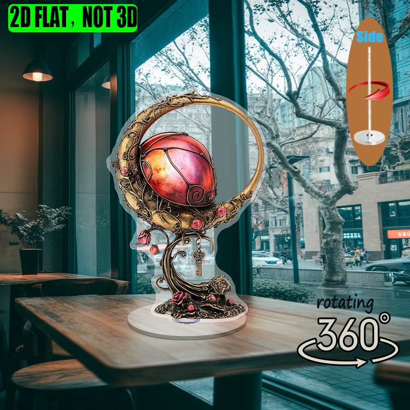 1pc 2d flat Rotating acrylic display featuring an ethereal ladybug ...