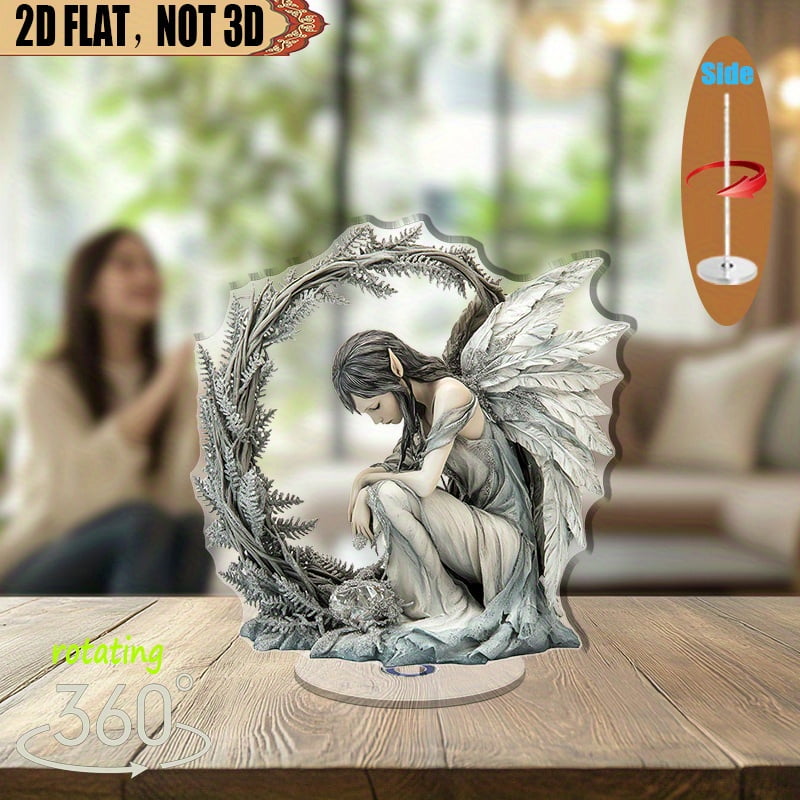 1pc 2d flat Rotating acrylic display featuring a moonlit sprite ...