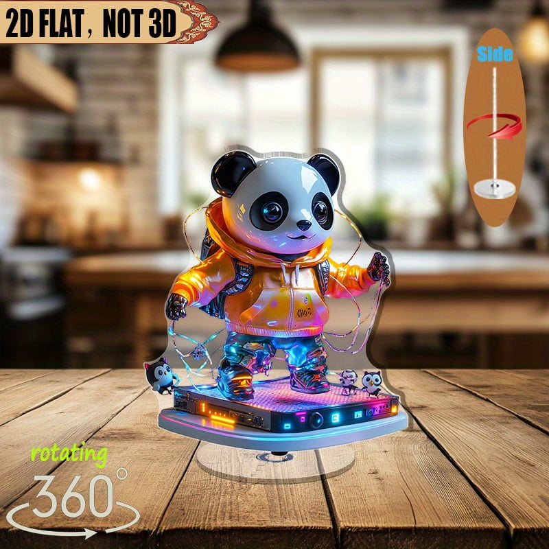 1pc 2d flat Rotating acrylic display featuring a robotic parrot ...