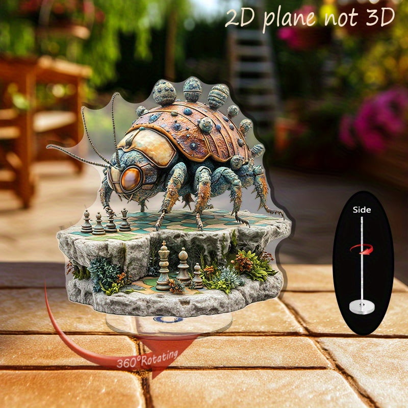 1pc 2d flat Rotating acrylic display featuring a roly-poly pillbug ...