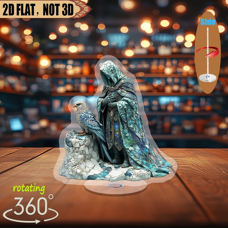 1pc 2d flat Rotating acrylic display featuring a teal-hooded echo ...