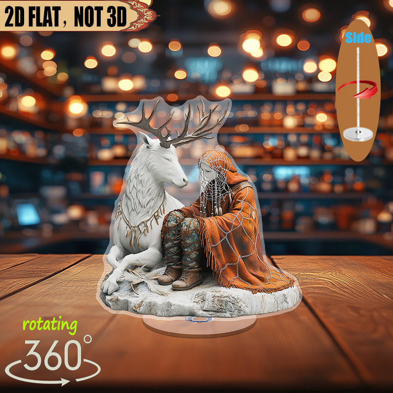 1pc 2d flat Rotating acrylic display featuring a velvet-cloaked dream ...