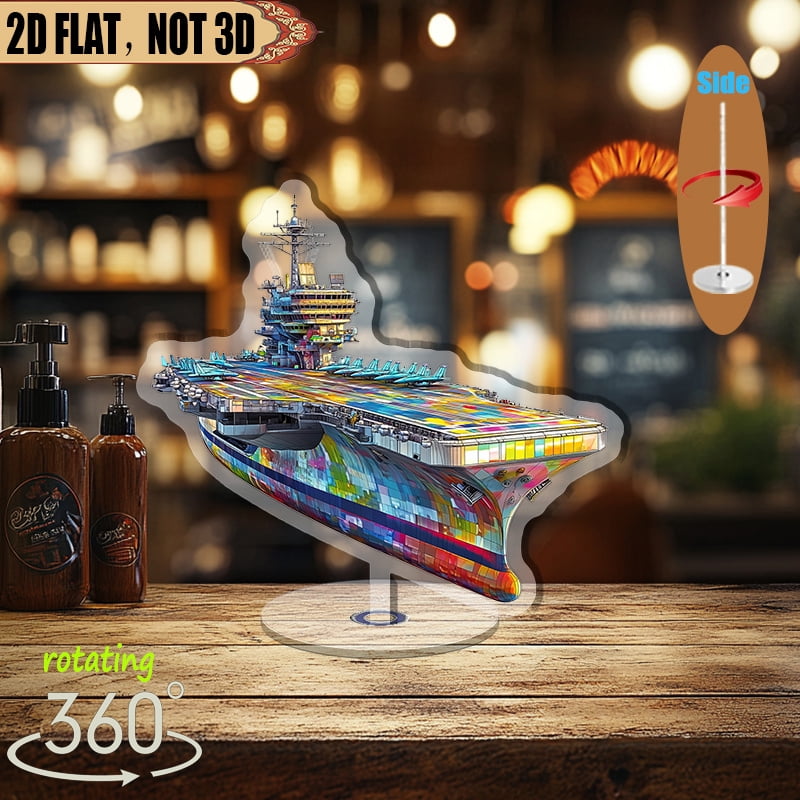 1pc 2d flat Rotating acrylic display featuring a vibrant aircraft ...