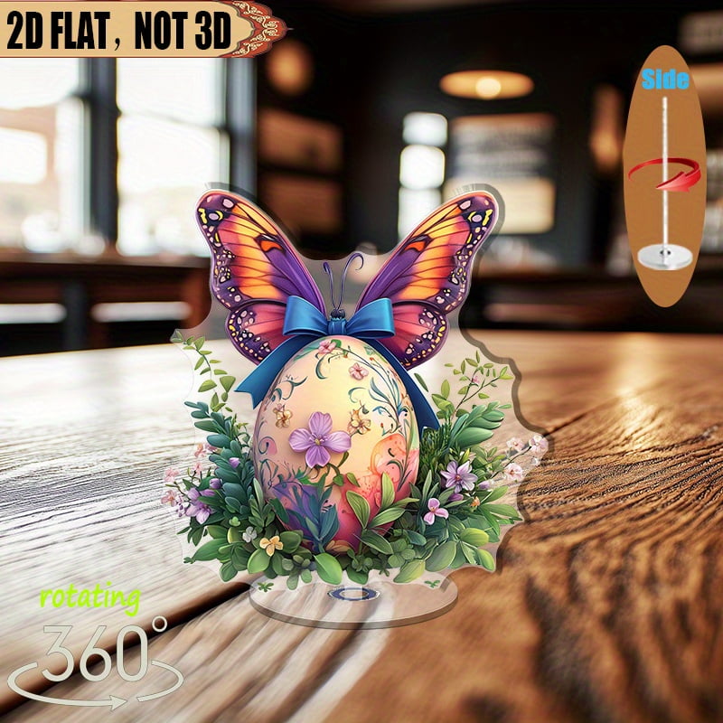 1pc 2d flat Rotating acrylic display featuring a vibrant butterfly on ...