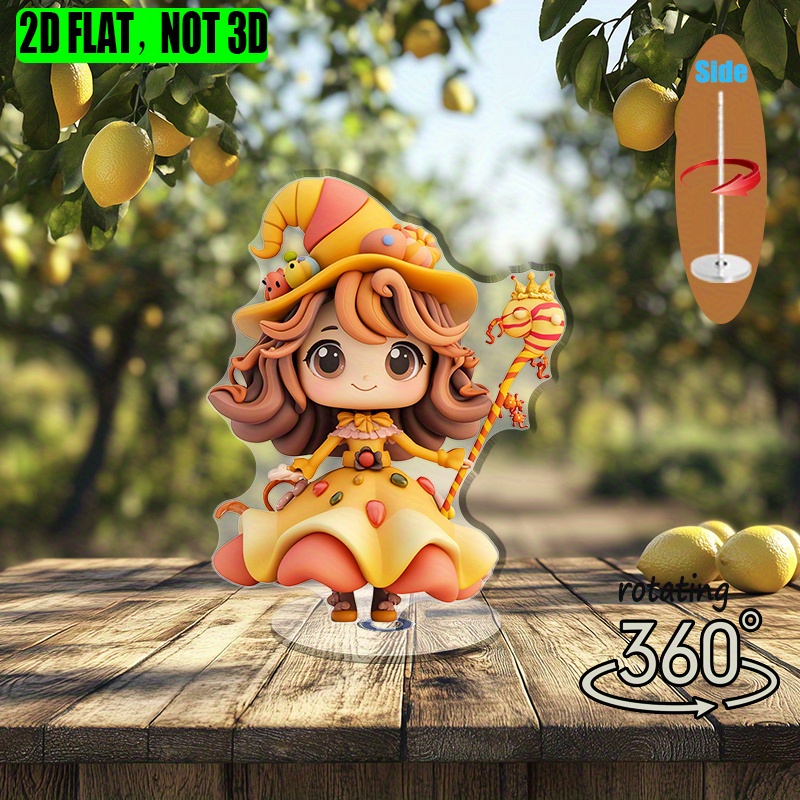 1pc 2d flat Rotating acrylic display featuring a whimsical candy-corn ...