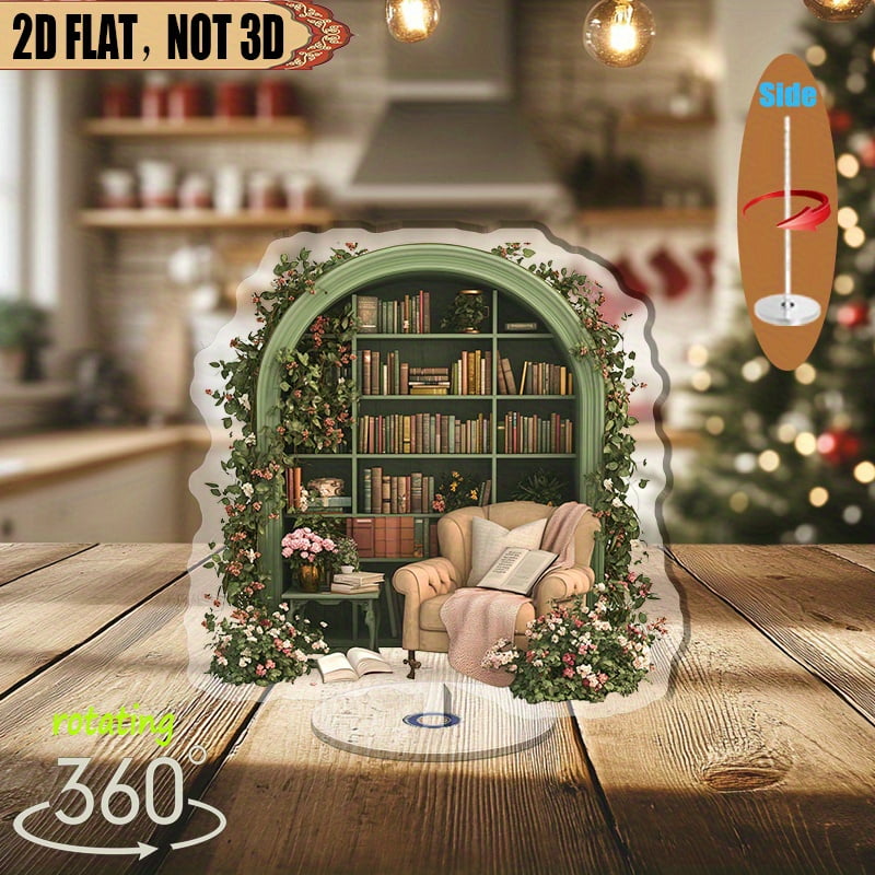 1pc 2d flat Rotating acrylic display piece featuring a serene alcove ...