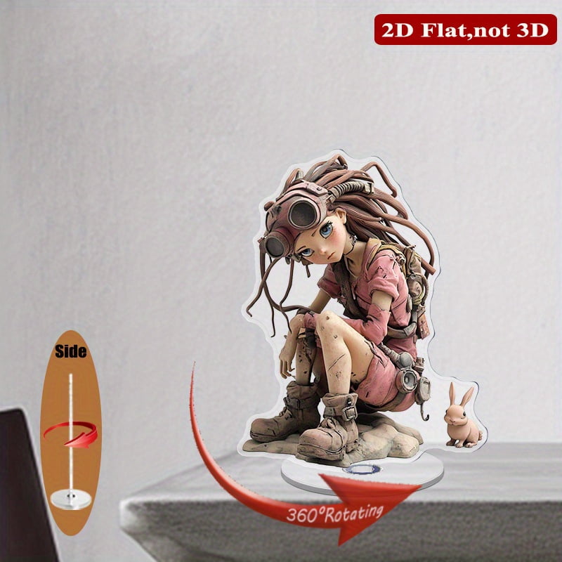 1pc 2d flat Rotating acrylic display piece featuring a whimsical ...