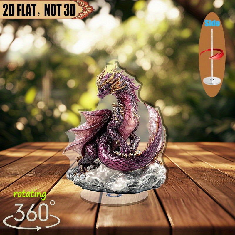 1pc 2d flat Rotating acrylic display piece showcasing a mythical ...
