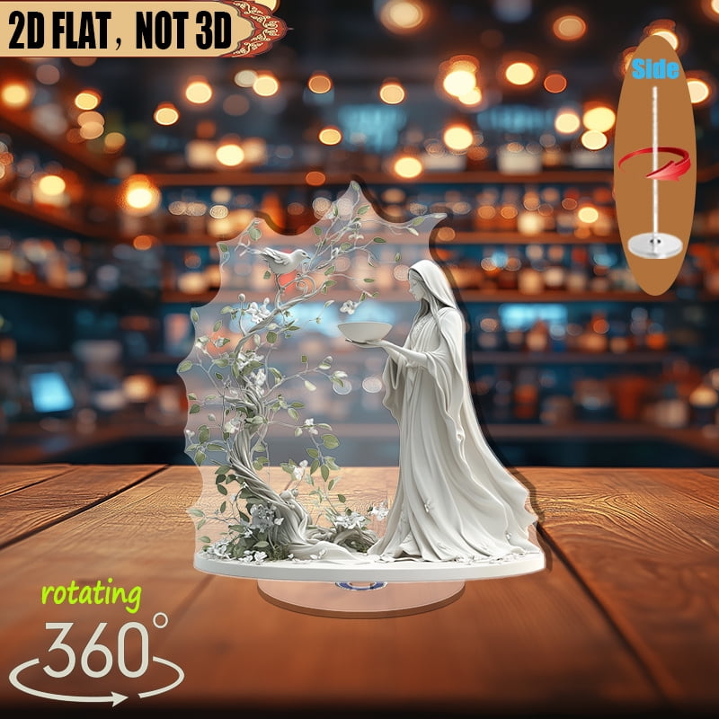 1pc 2d flat Rotating acrylic display piece showcasing a robed priestess ...