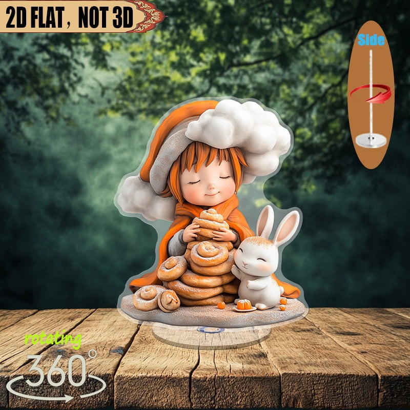 1pc 2d flat Rotating acrylic figurine featuring playful character with ...