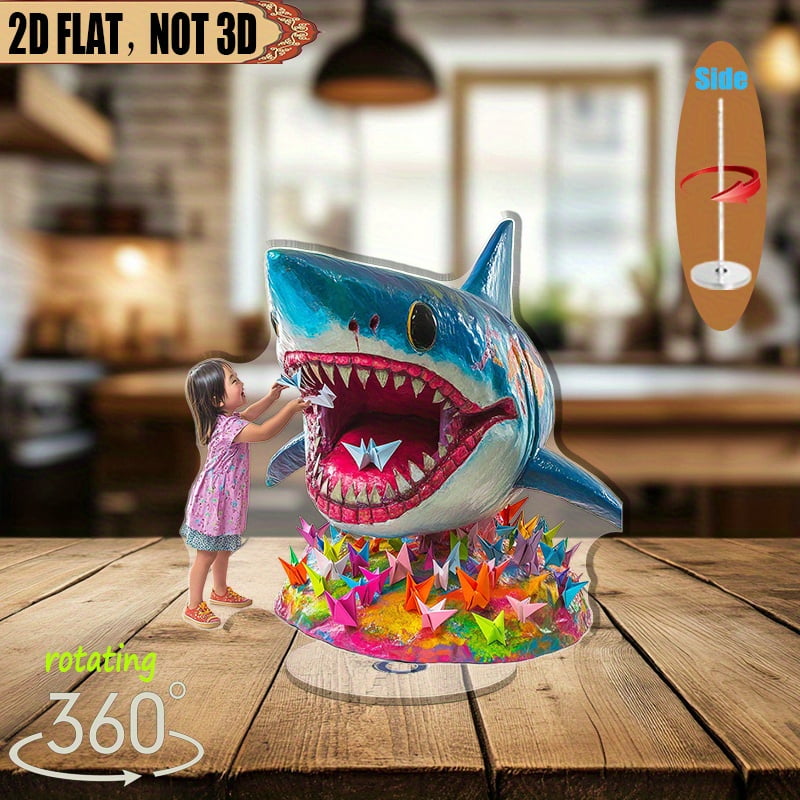 1pc 2d flat Rotating acrylic sculpture featuring a child placing paper ...