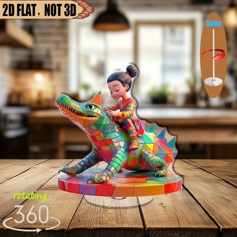 1pc 2d flat Rotating acrylic sculpture featuring a puppet girl ...