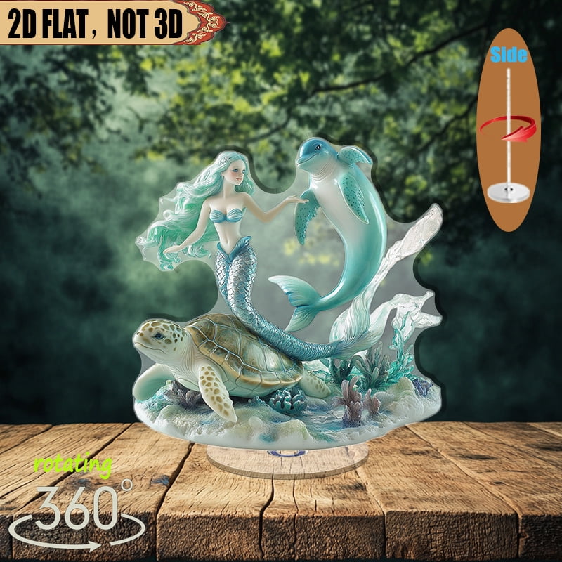 1pc 2d flat Rotating acrylic tabletop accent featuring a luminous ...