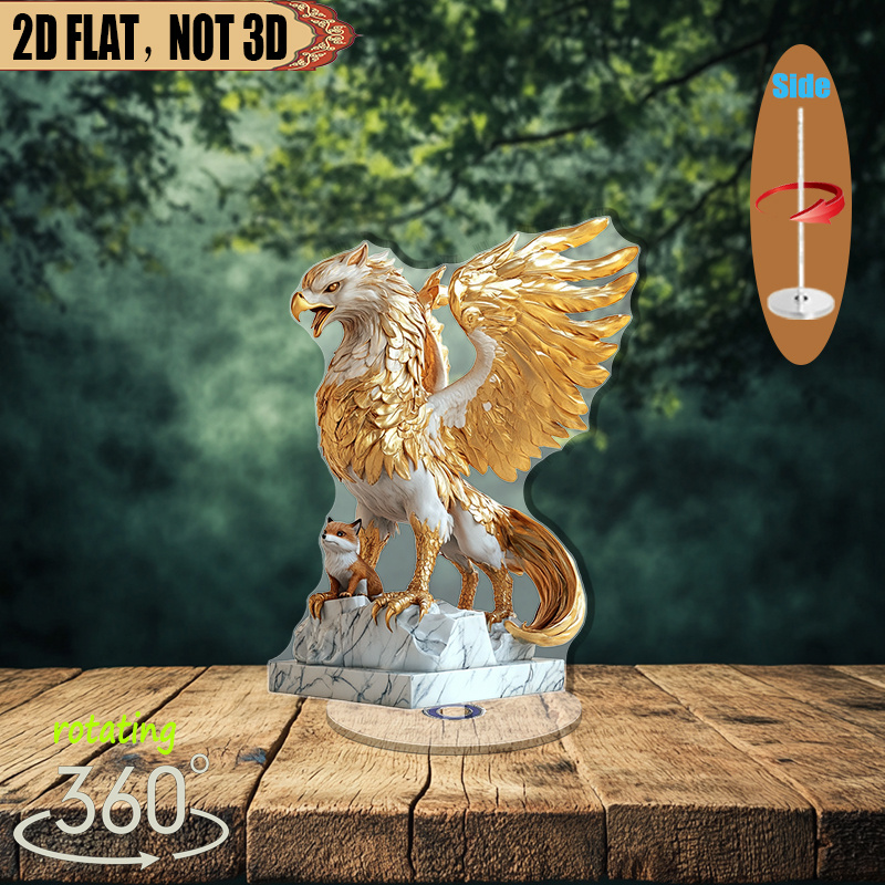 1pc 2d flat Rotating acrylic tabletop display featuring a majestic ...
