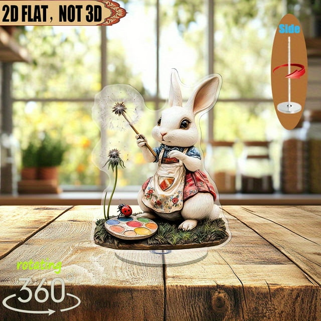 1pc 2d flat Rotating acrylic tabletop display featuring a whimsical ... 1pc 2d flat Rotating acrylic tabletop display featuring a whimsical ...