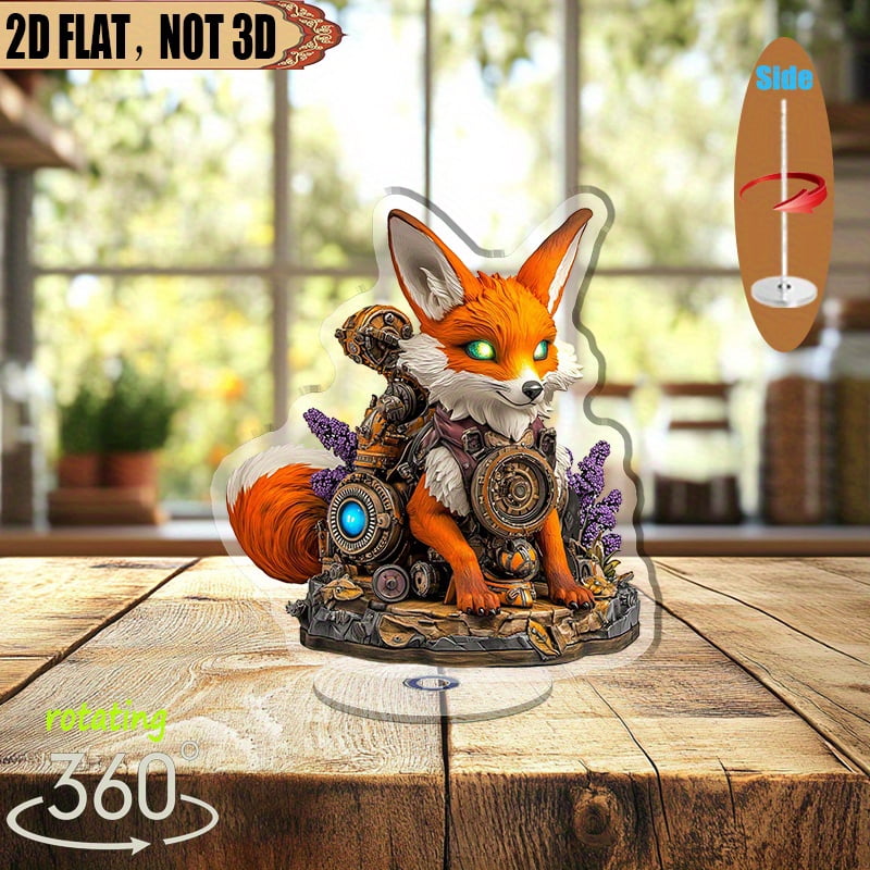 1pc 2d flat Rotating acrylic tabletop ornament featuring an exquisite ...
