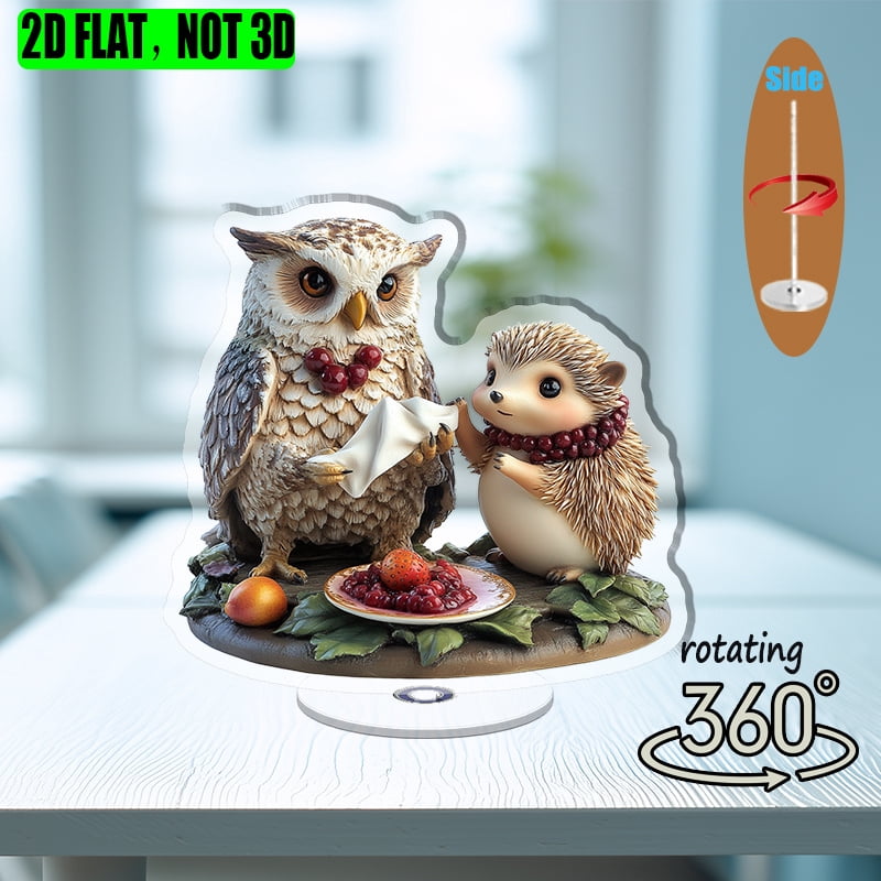 1pc 2d flat Rotating acrylic tabletop ornament featuring a charming ...