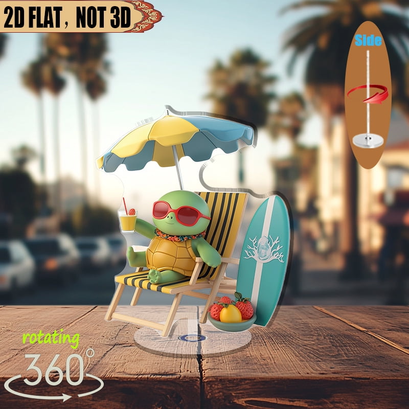 1pc 2d flat Rotating acrylic tabletop ornament featuring a charming ...