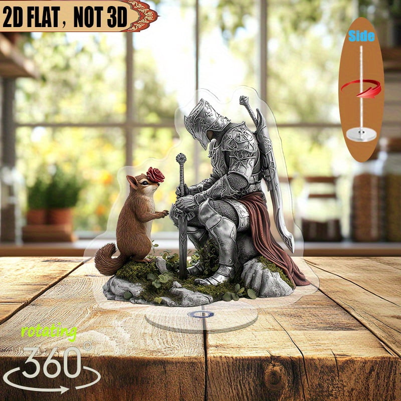 1pc 2d flat Rotating acrylic tabletop piece featuring a husky elf ...