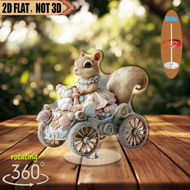 1pc 2d flat Rotating acrylic tabletop piece featuring a whimsical ...