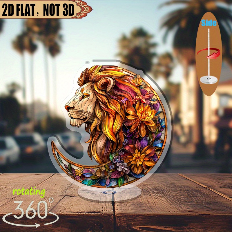 1pc 2d flat Rotating acrylic tabletop piece showcasing a dazzling ...