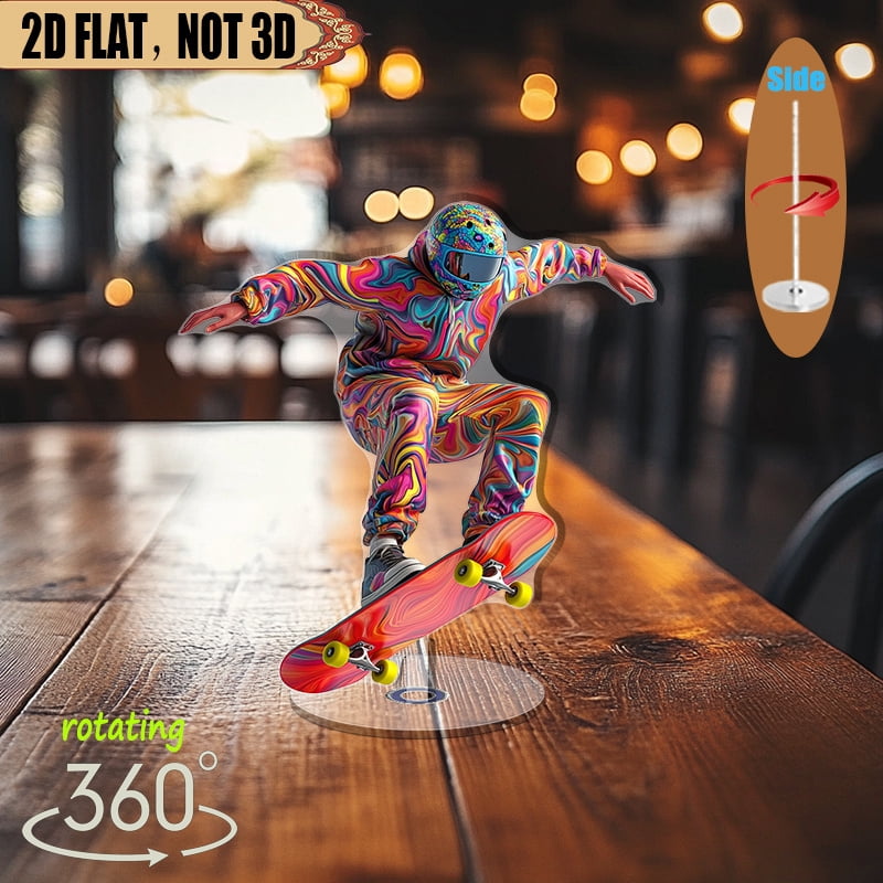 1pc 2d flat Rotating acrylic tabletop sculpture featuring an ...