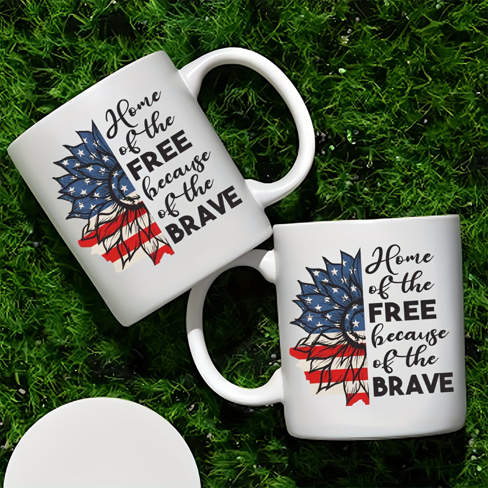 1pc/2pcs, 11 Ounce Mug, Freedom House For Brave Cup, Independence Day ...