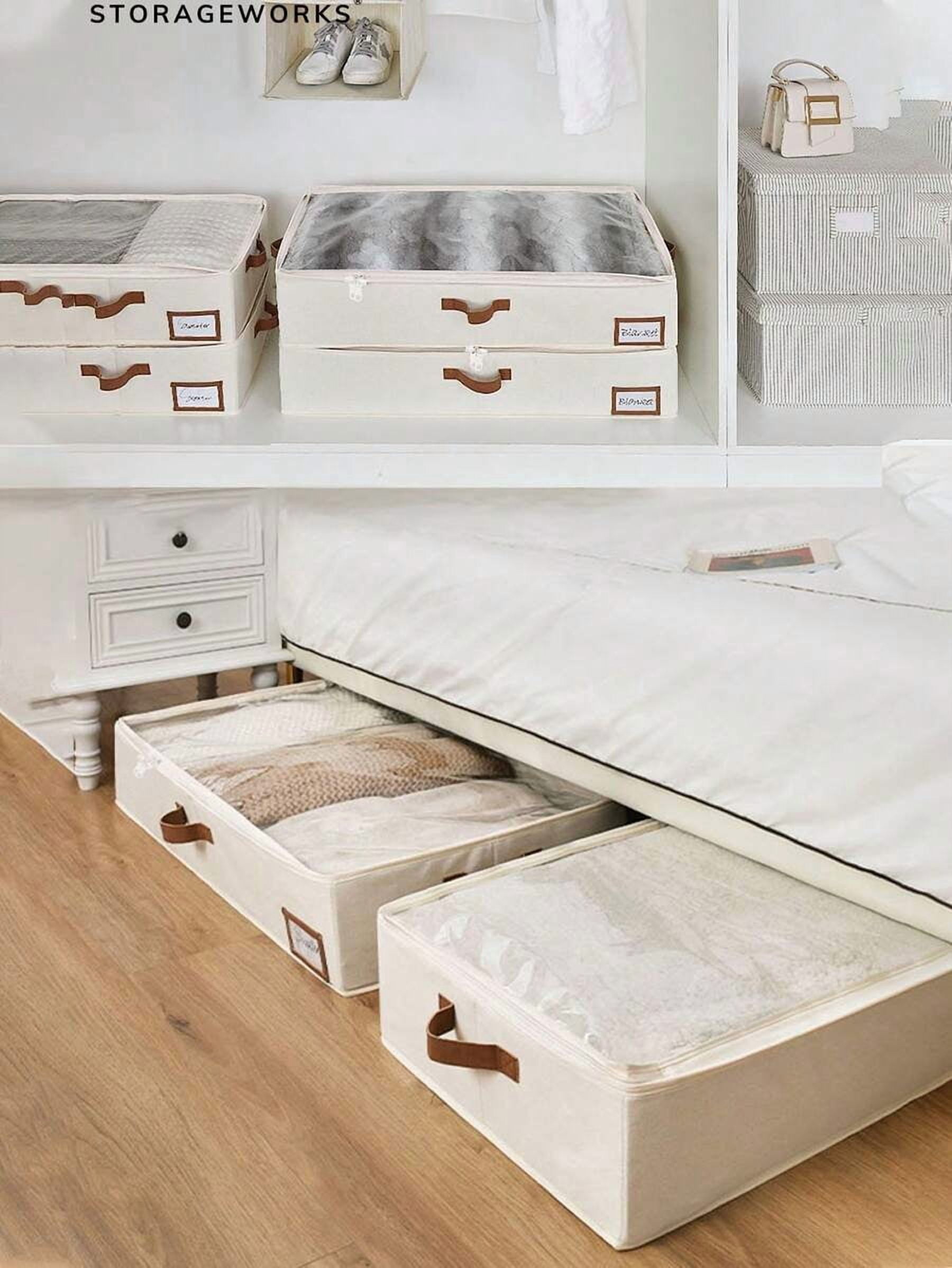 1pc/2pcs/3pcs/4pcs Bed Bottom Storage Box, Household Clothes, Blankets ...
