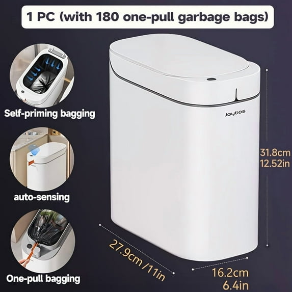 1pc/2pcs/3pcs Self-Emptying Trash Can with Drawstring Bags, Hands-Free ...