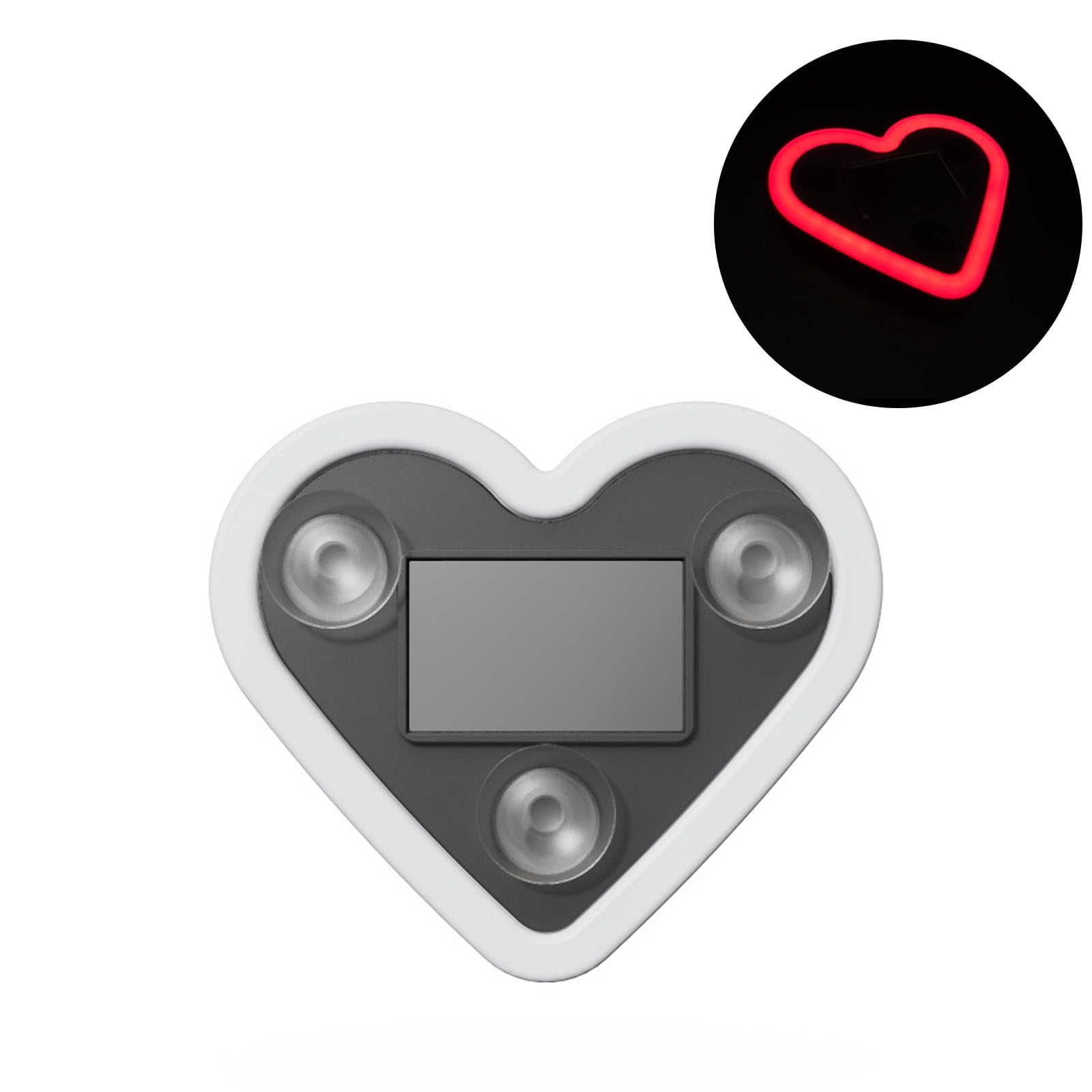 1pc/2pcs Auto Night Safety Decoration Light Solar Powered Heart Shaped ...