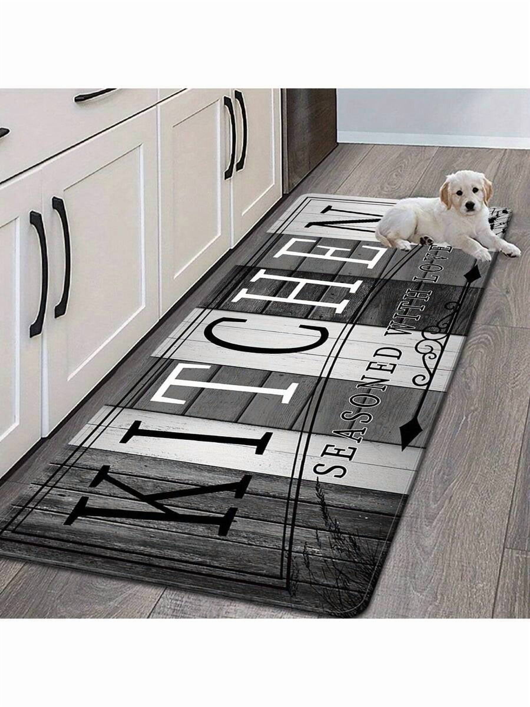 1pc/2pcs Classic Dark Wooden Grain Durable & Versatile Kitchen Mat ...