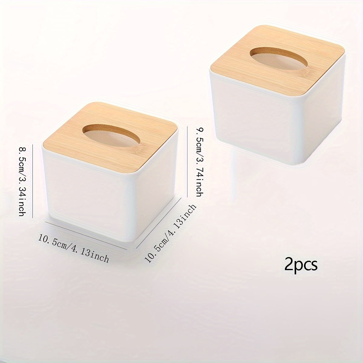 1pc/2pcs Plastic Tissue Box With Wooden Cover - Paper Box For ...