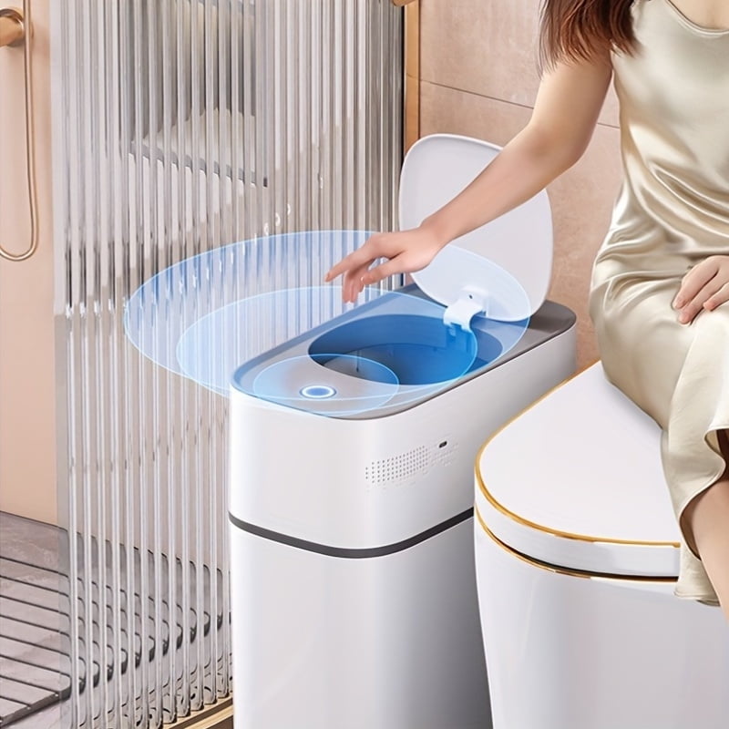 1pc 3.96gal Large Capacity Bathroom Trash Can - Creative Gap Waste Bin ...