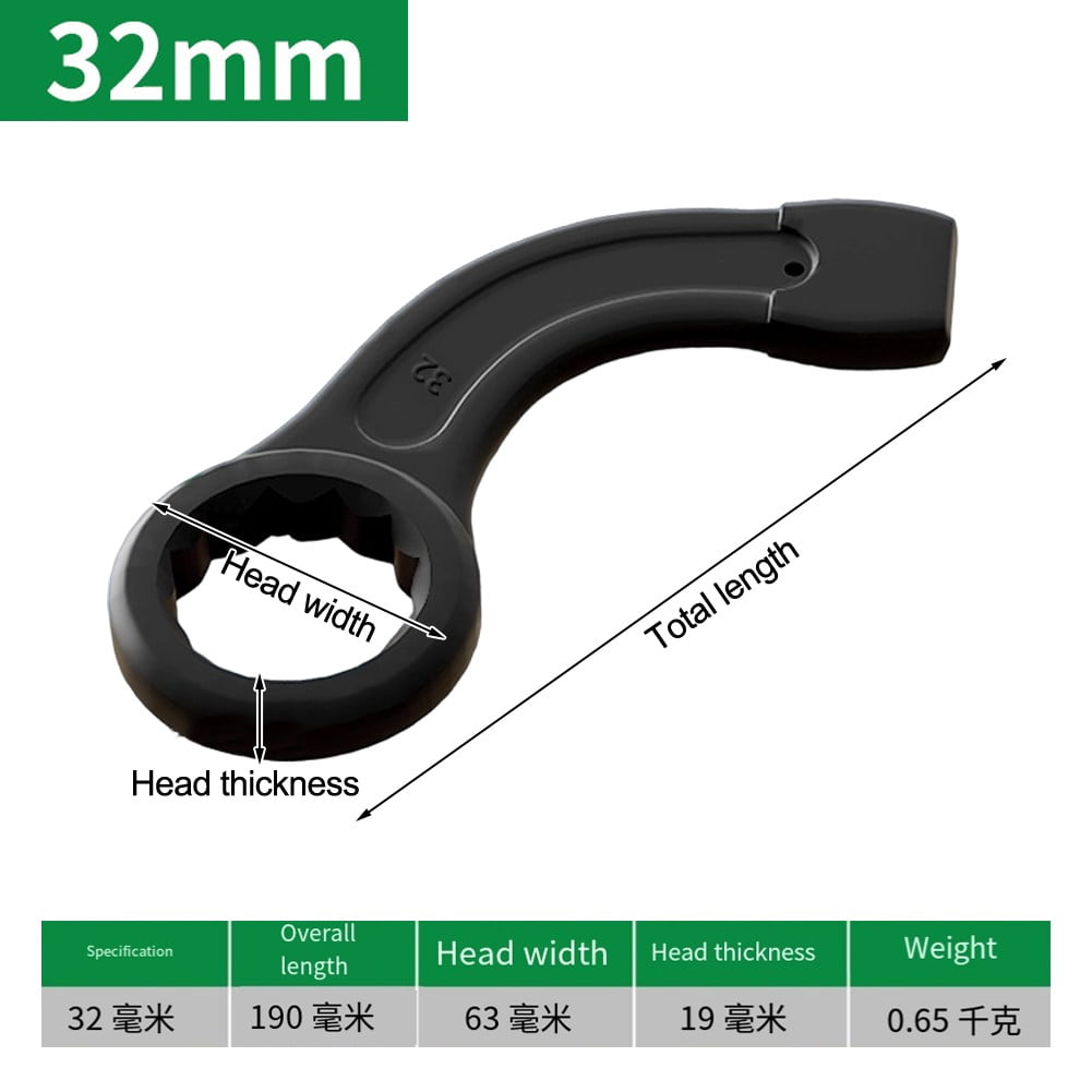 1pc 30/32/34/36/38mm Heavy-Duty Curved Handle Percussion Wrench Multi ...