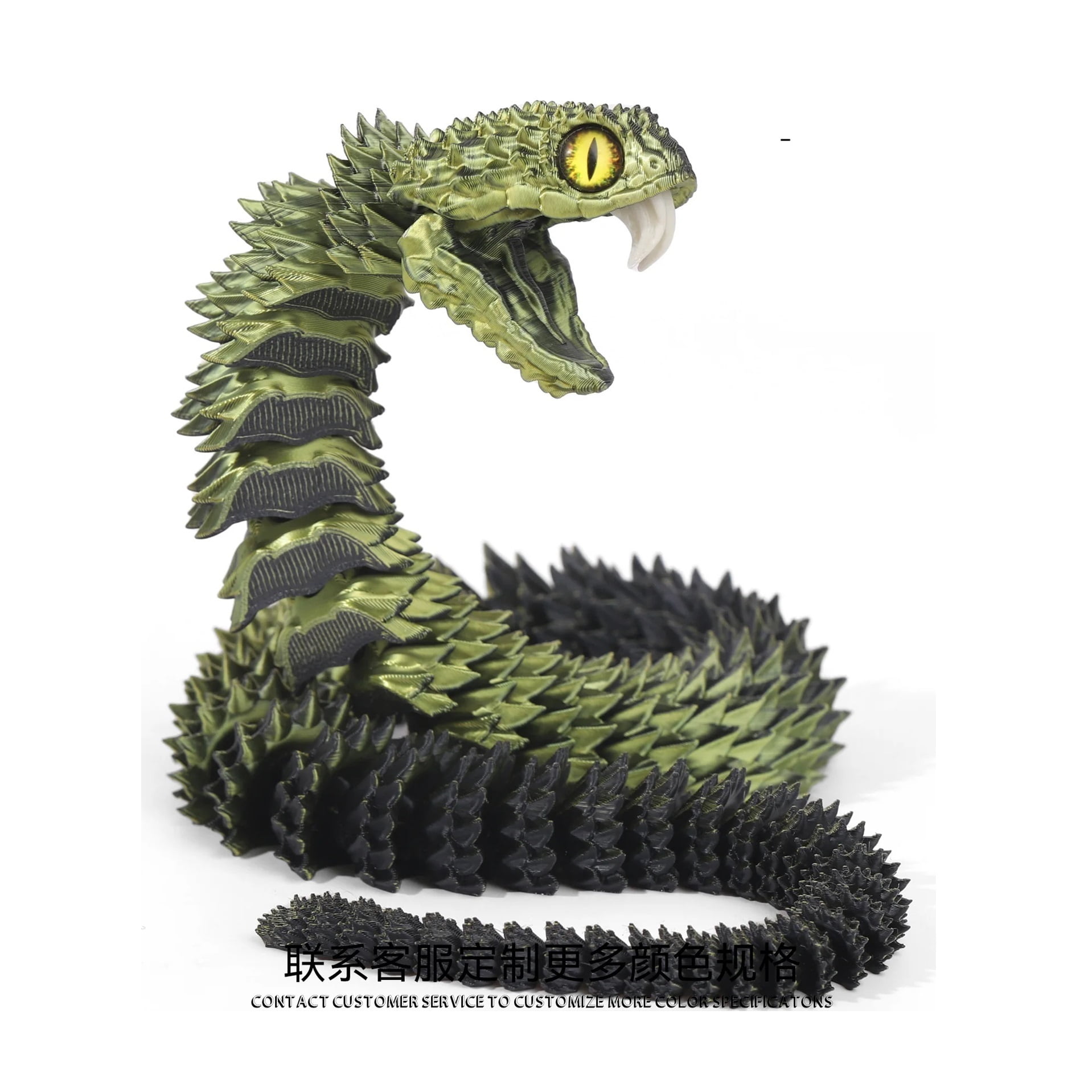 1pc 30cm 3D Printed Viper Snake Model Flexible Joint Artificial Snake ...
