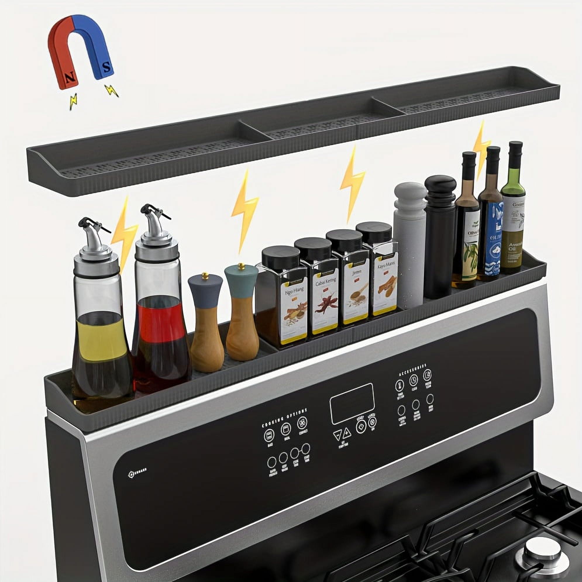 1pc 30in Over Stove Shelf, Magnetic Shelf For Kitchen Stove, Oven Shelf ...