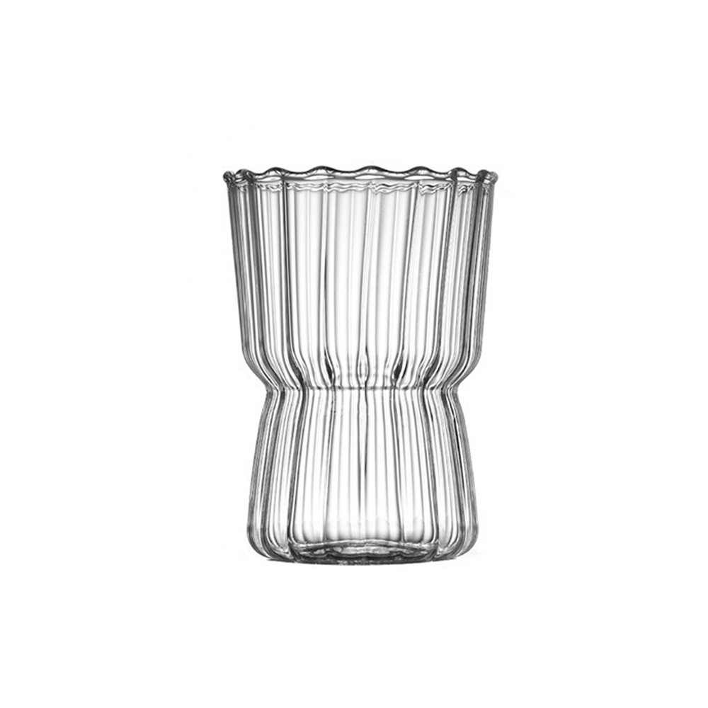 1pc 325ml Glass Ripple Drinking Glasses-Modern Kitchen Vintage Wavy ...