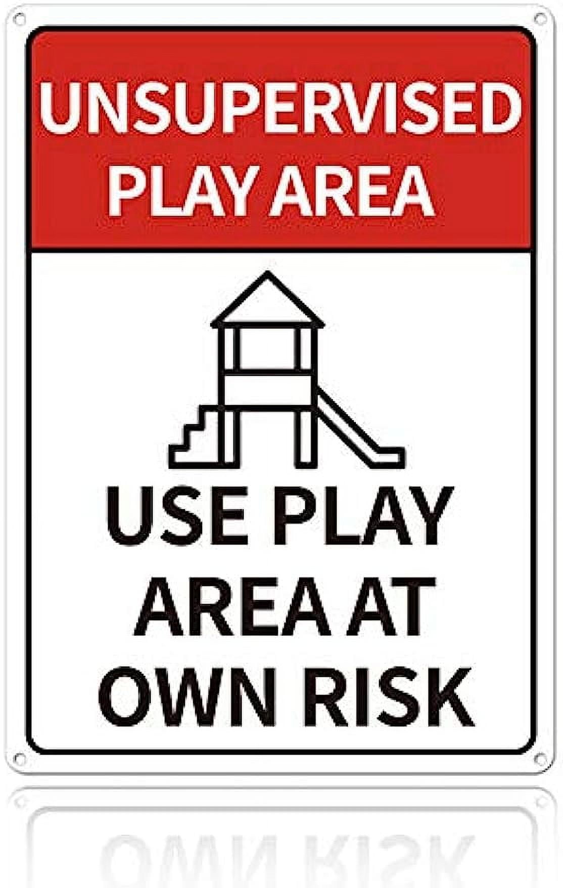 1pc 35 Mil Aluminum Use Play Area at Own Risk Sign for Indoor Outdoor ...