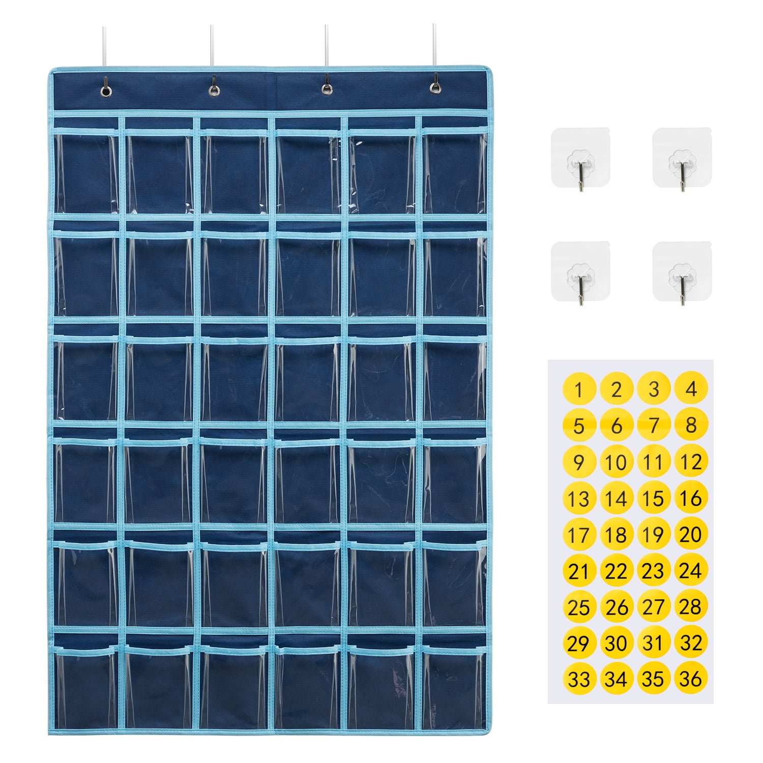 1pc 36 Pockets Classroom Pocket Chart For CellPhone And Calculator ...