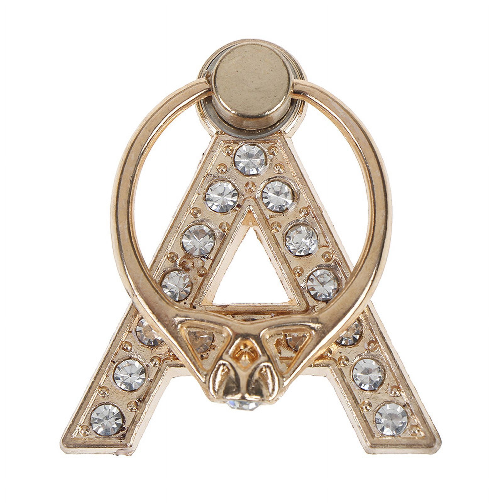 1pc 360 Degree Rhinestone Metal Letter A-Z Finger Ring Smartphone Stand ...