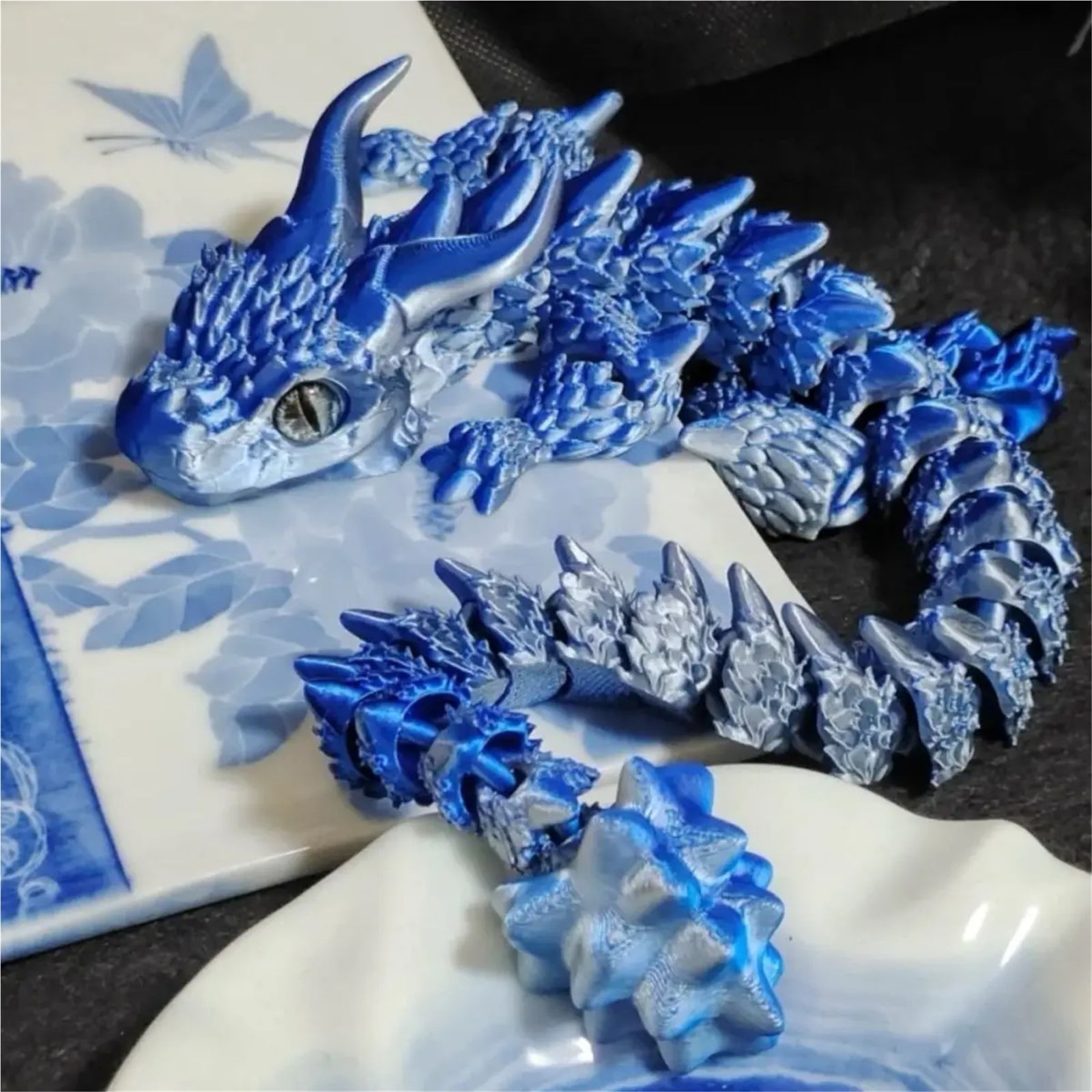 1pc 38CM 30CM 3D Print Magic Dragon Model Multi-joint Movable Fish Tank ...