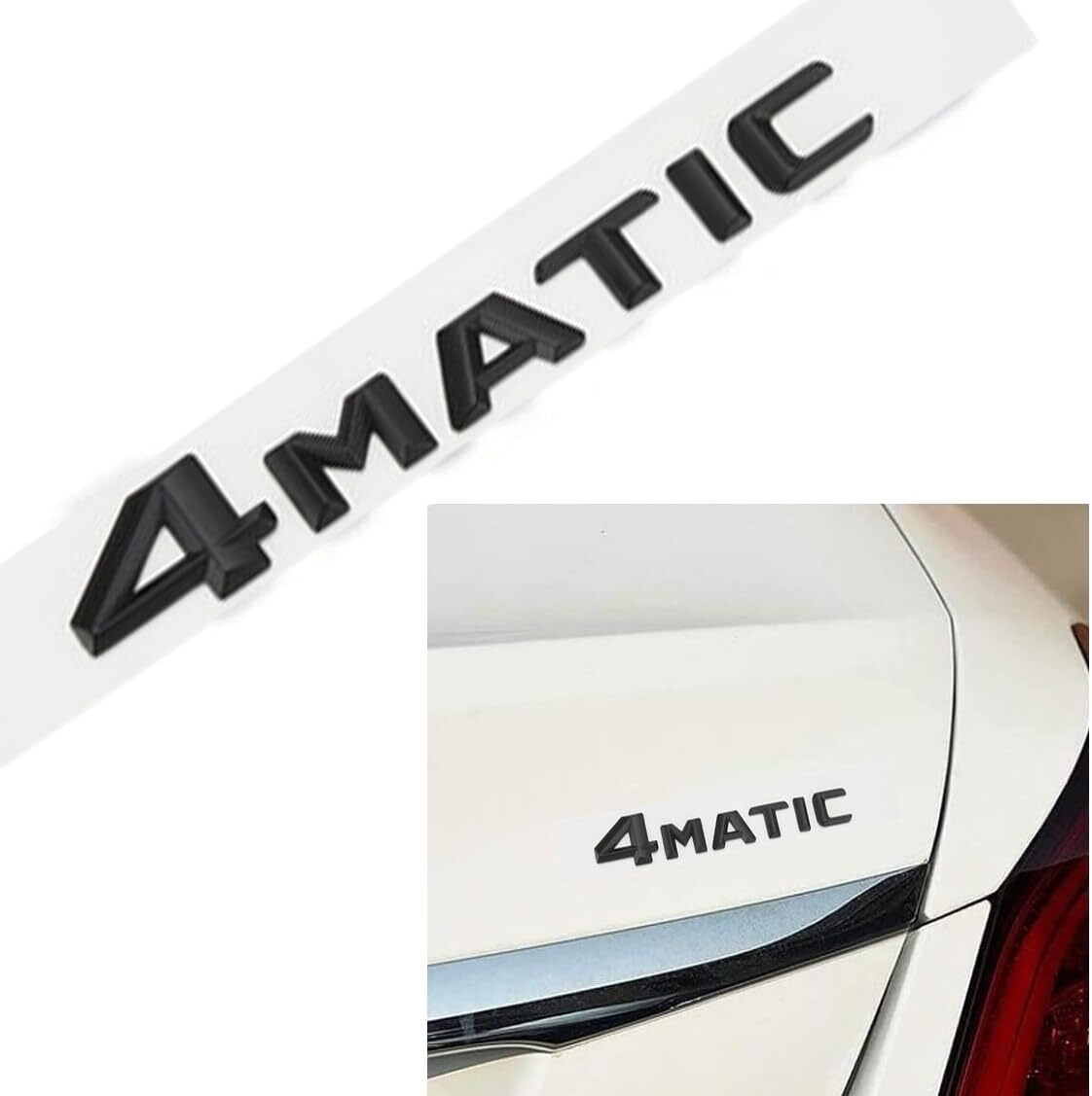 1pc 3D/Flat Black or Silver ABS 4MATIC Emblem Badge Waterproof Car ...