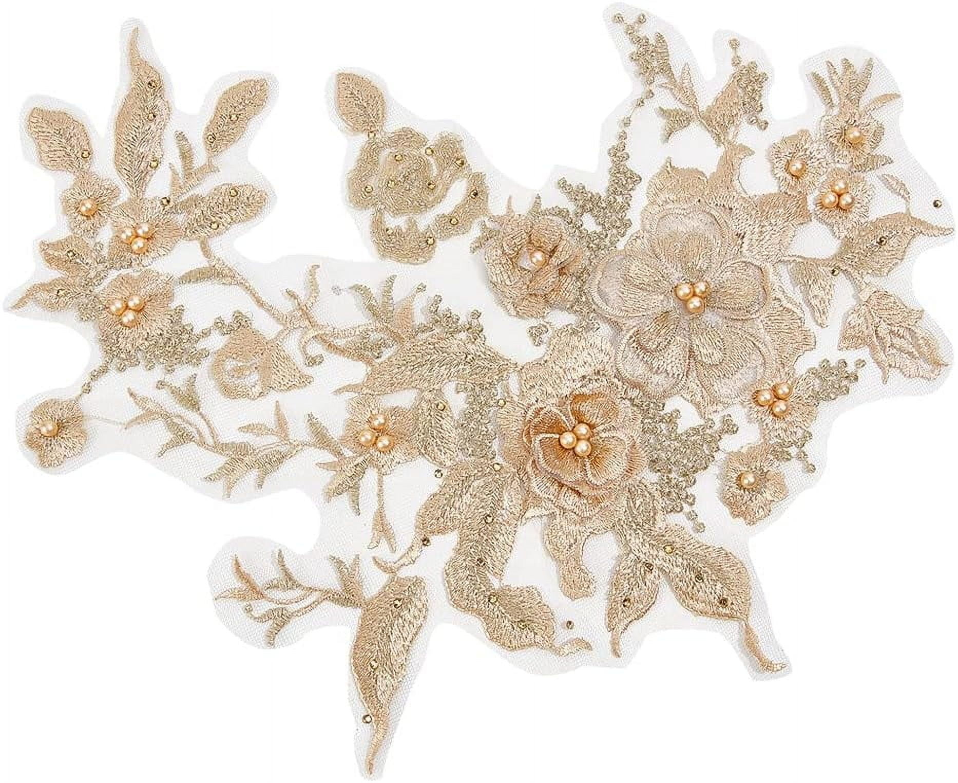 1pc 3D Flower Organgza Polyester Embroidery Ornament Accessories ...