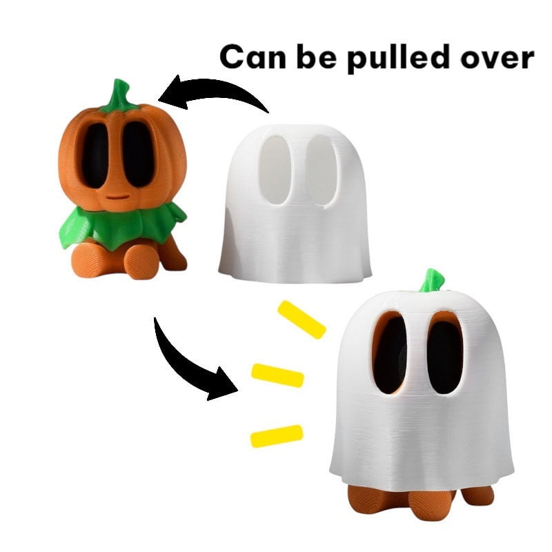 1pc 3D Print Pumpkin Ghost Halloween Desktop Ornament 3d Print Animals ...