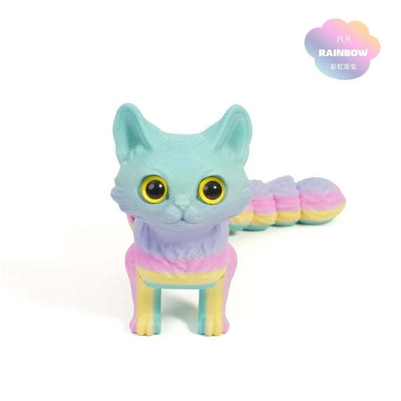 1pc 3D Printed Cute Cats Tail Joint Movable Kawaii Kitten Ornament Room ...